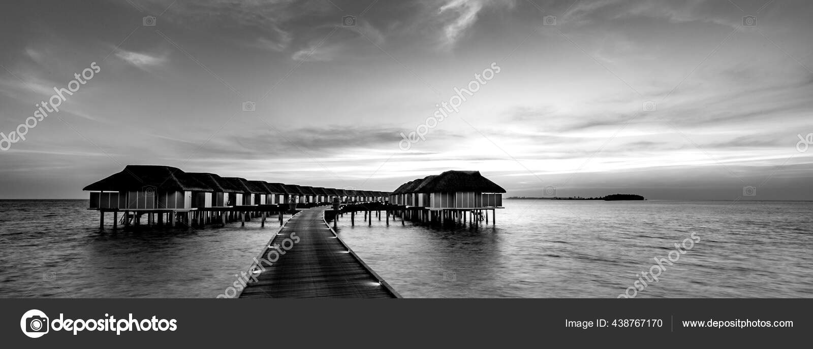 Black And White Beach Landscape