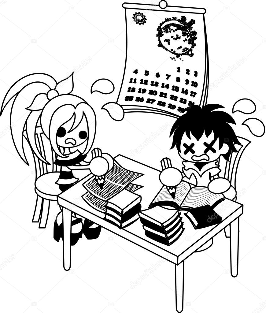 The homework of summer vacation. Stock Vector by ©chiharu-t 68939811