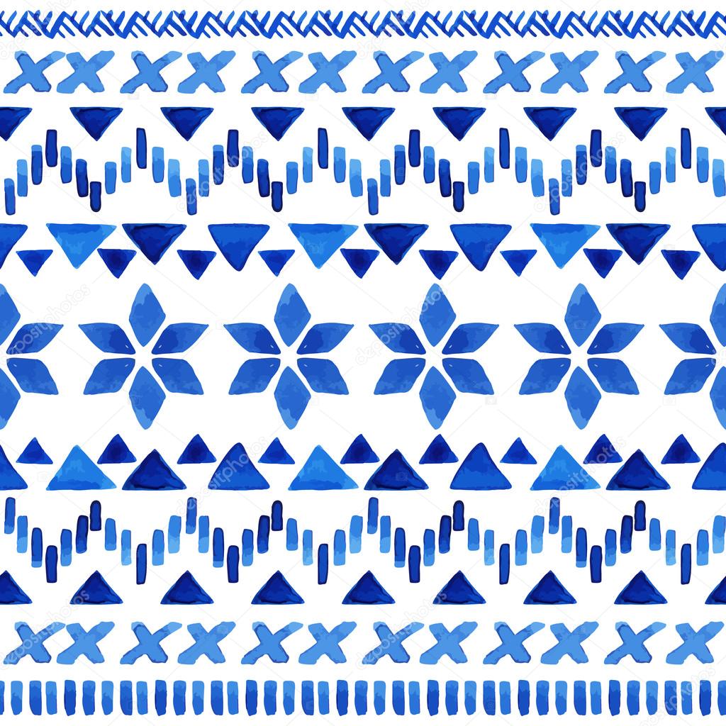 Blue Aztec Print Wallpaper