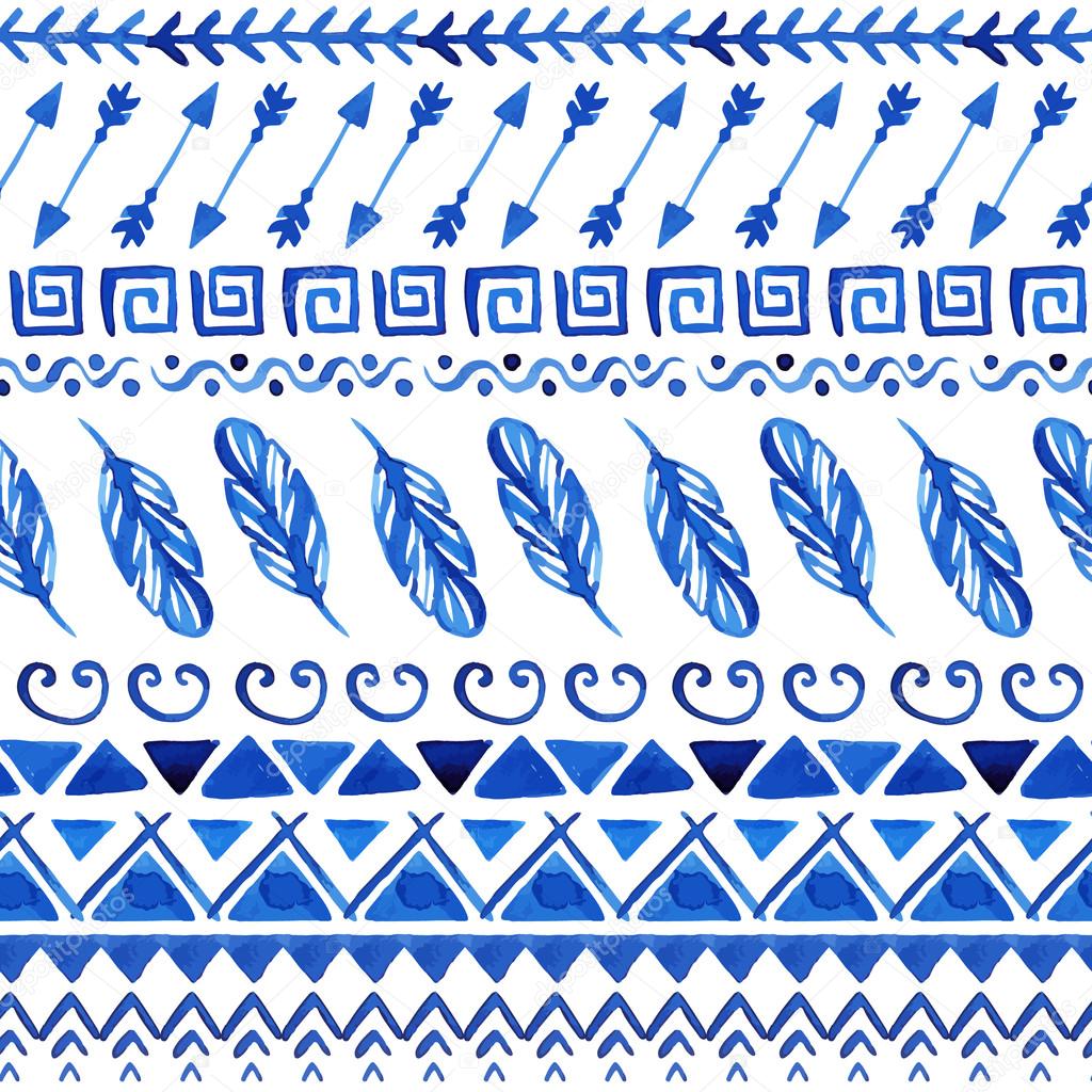 Blue Aztec Pattern