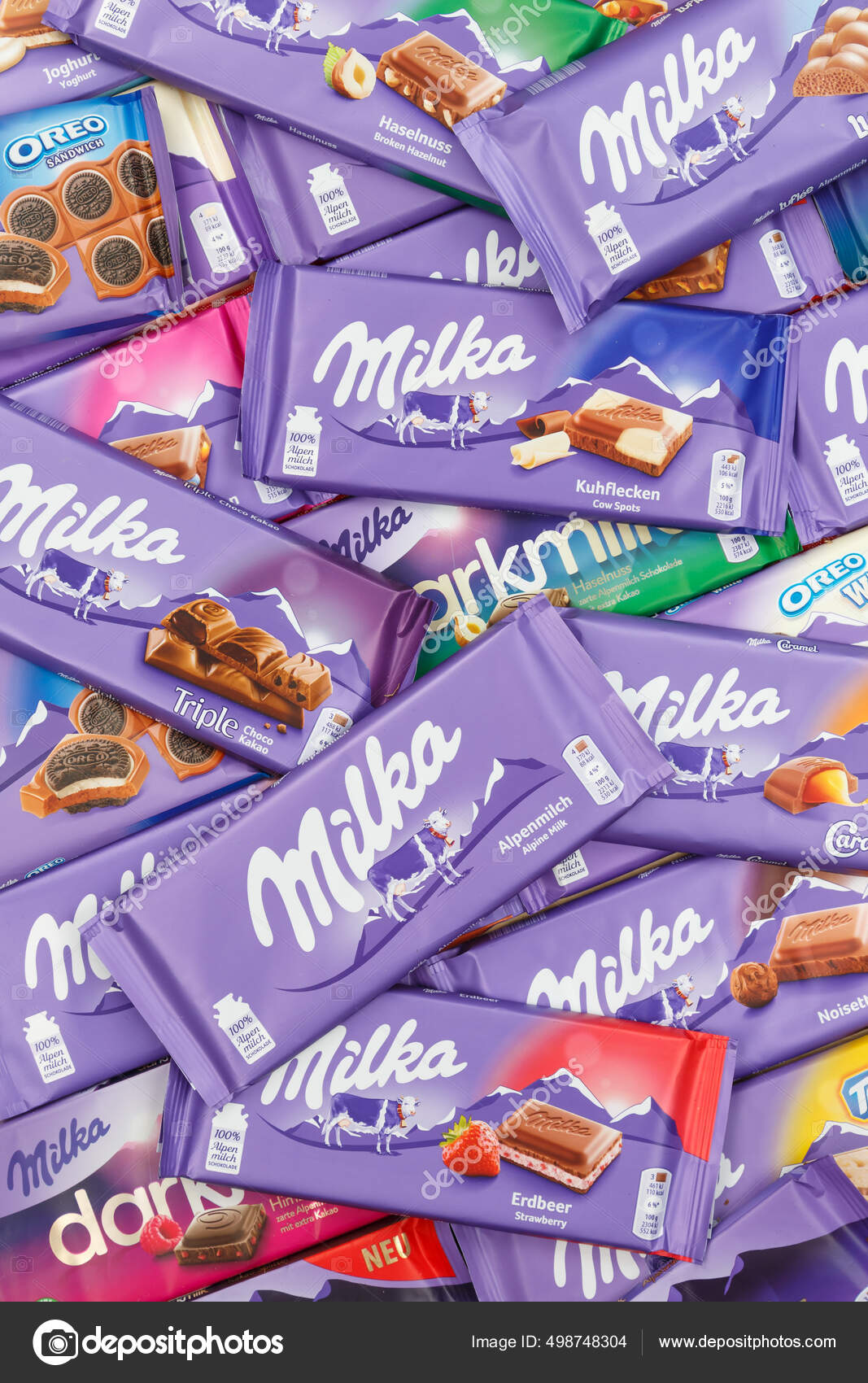 Stuttgart Germany March 2021 Milka Chocolate Chocolates Different Types ...