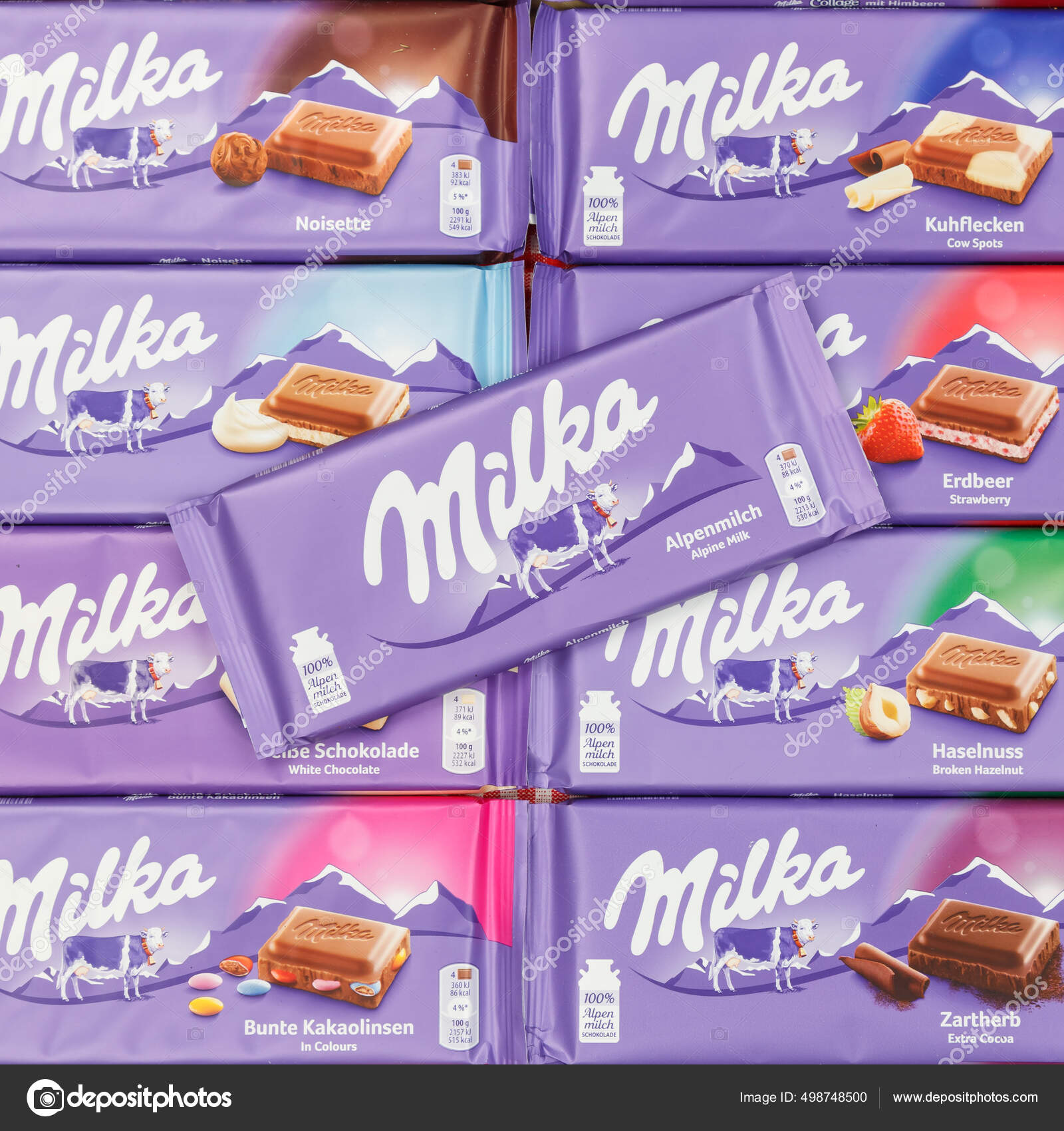 Stuttgart Germany March 2021 Milka Chocolate Chocolates Different Types ...