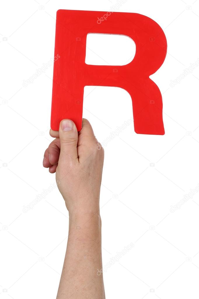 Hand holding letter R from alphabet Stock Photo by ©Boarding2Now 72438415