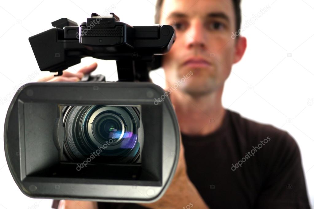 Cameraman and video camera — Stock Photo © timwege #82672392