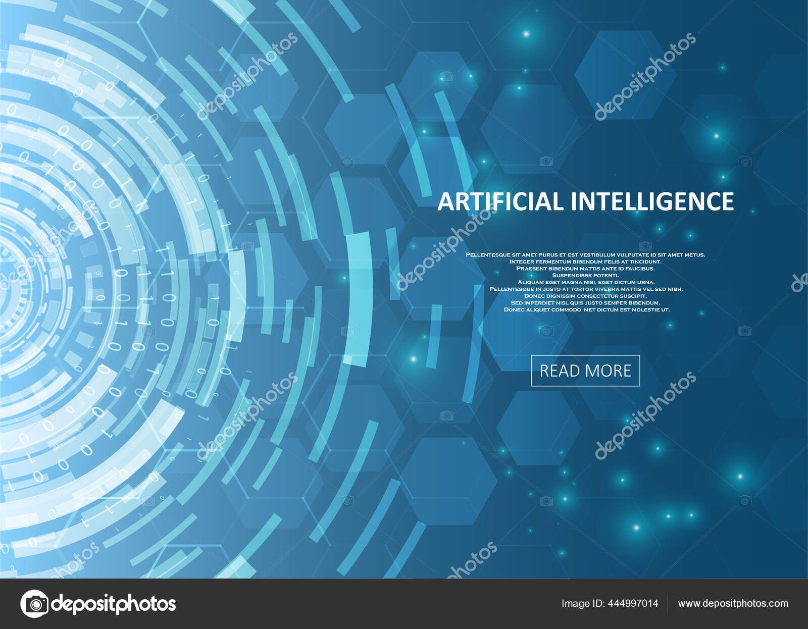 Artificial Intelligence Illustration Abstract Technology Circles Data ...