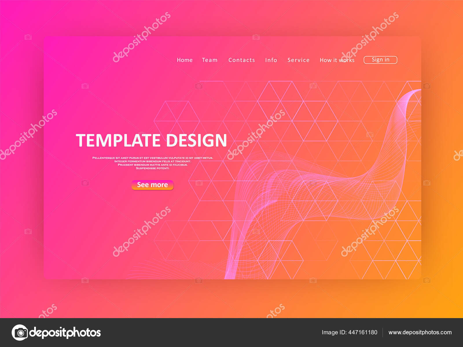 Landing Page Website Scientific Life Consisting Set Hexagonal Cells ...