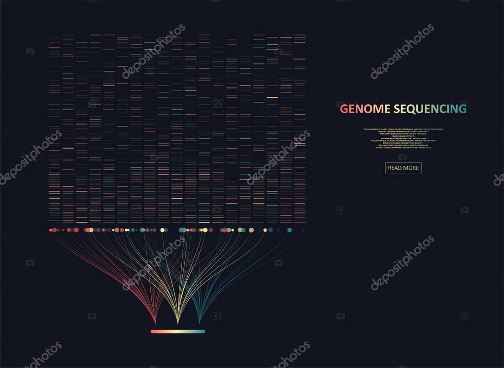 Visualización de grandes datos genómicos. Prueba de ADN, mapa del ...