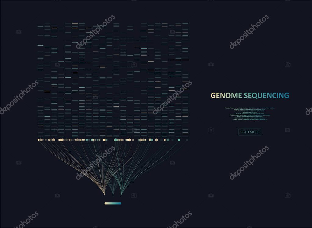 Visualización de grandes datos genómicos. Prueba de ADN, mapa del ...