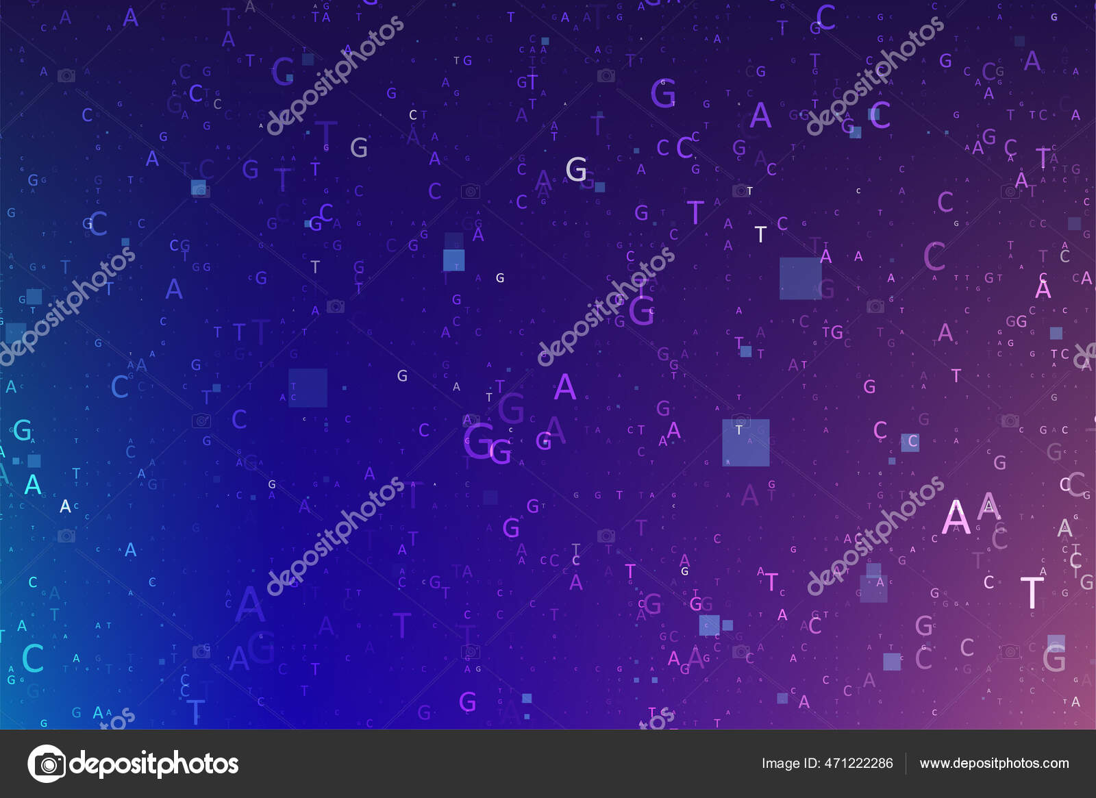 Big Genomic Data Visualization Digital Agct Code Four Bases Dna Stock ...