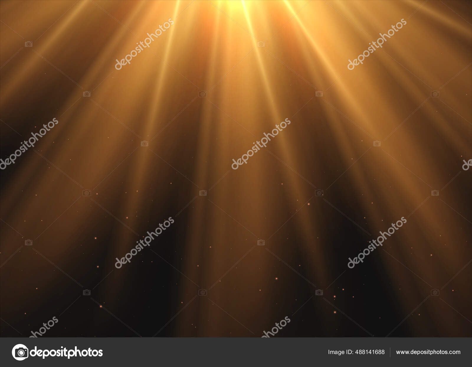 Rayos Sol Sobre Fondo Negro Concepto Gráfico Para Diseño Vector de ...