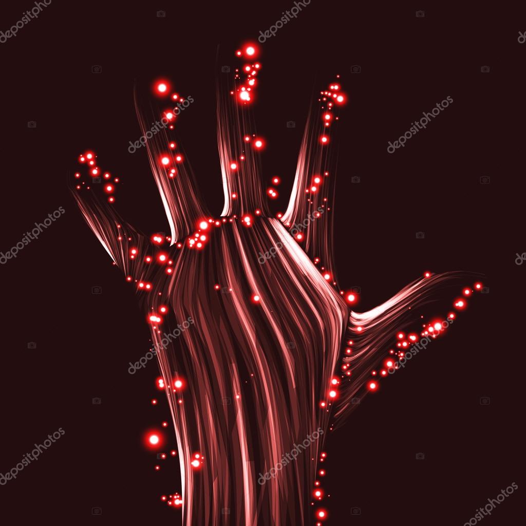 Abstract light hand — Stock Vector © majcot #65074371