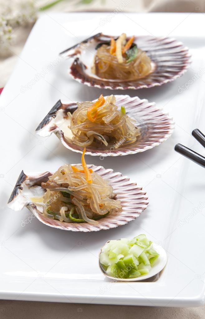 Korean Chop Chae on a shell. Stock Photo by ©gjohnstonphoto 53491463