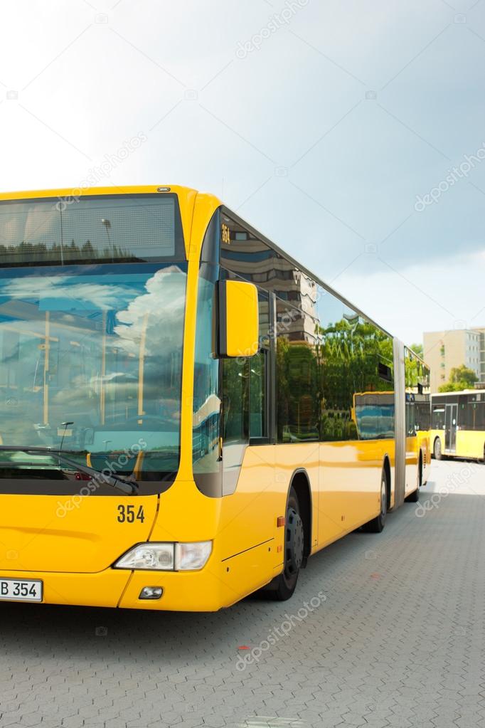 Bus parking on bus station or terminal — Stock Photo © Kzenon #79105692