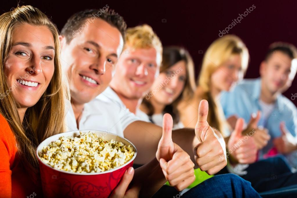 People see a movie in the cinema — Stock Photo © Kzenon #79216104