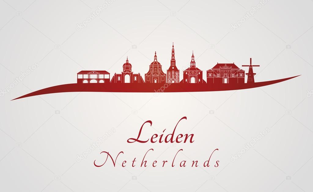 Leiden skyline in red Stock Vector Image by ©paulrommer #114836122