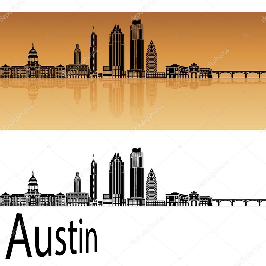 Austin skyline in orange Stock Vector Image by ©paulrommer #117272580