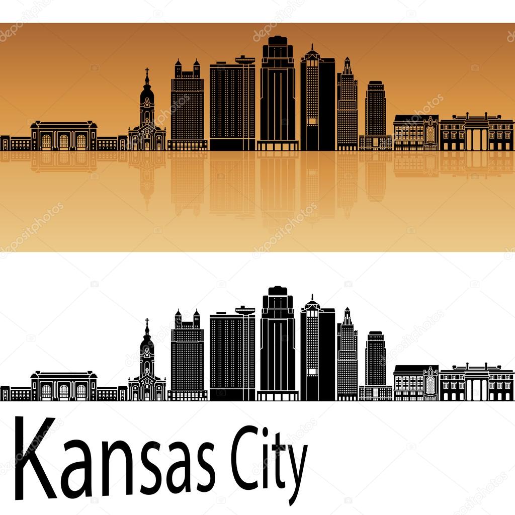 Kansas City V2 skyline in orange Stock Vector Image by ©paulrommer ...