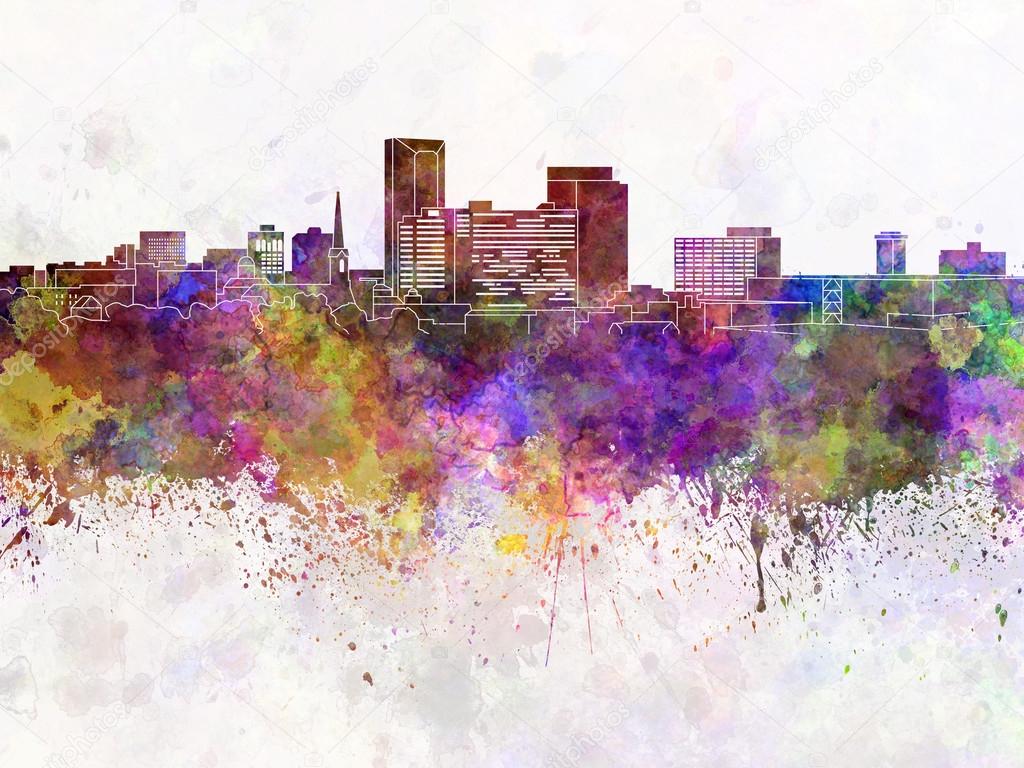 Lexington skyline in watercolor background Stock Photo by ©paulrommer ...