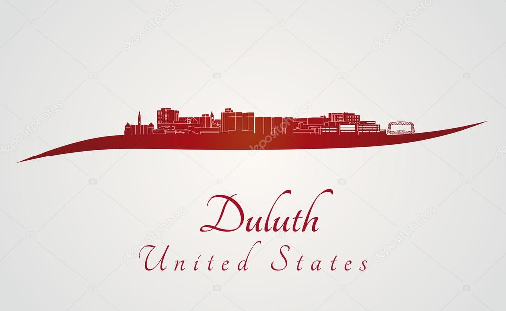 Duluth skyline in red Stock Vector Image by ©paulrommer #71072261