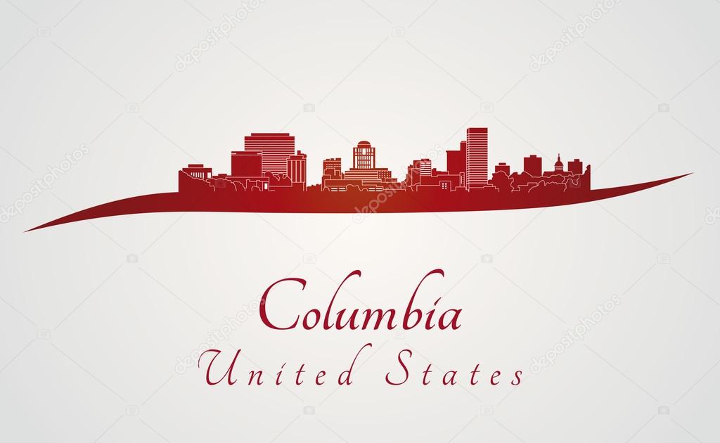 Columbia skyline in red Stock Vector Image by ©paulrommer #71072291