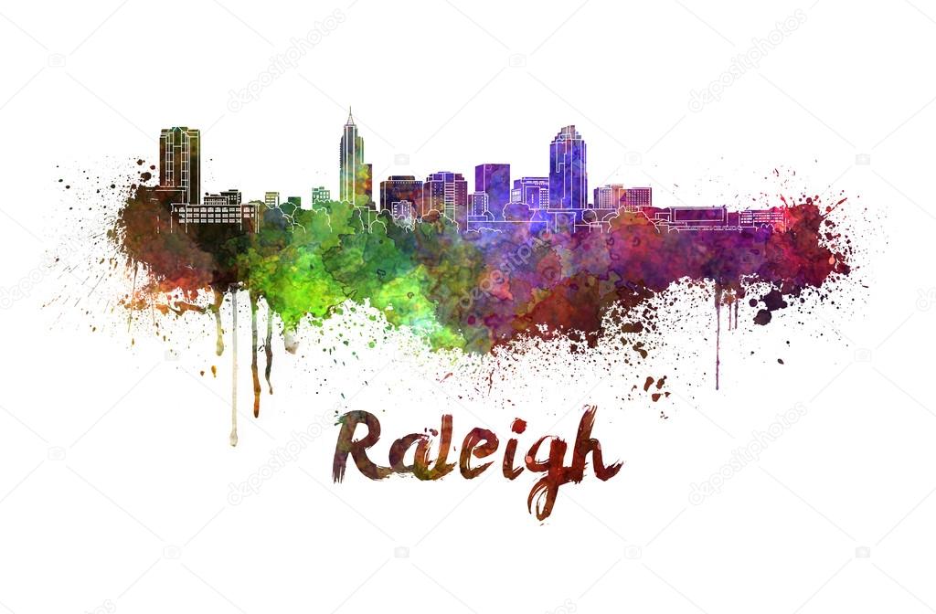 Raleigh skyline in watercolor Stock Photo by ©paulrommer 72782099