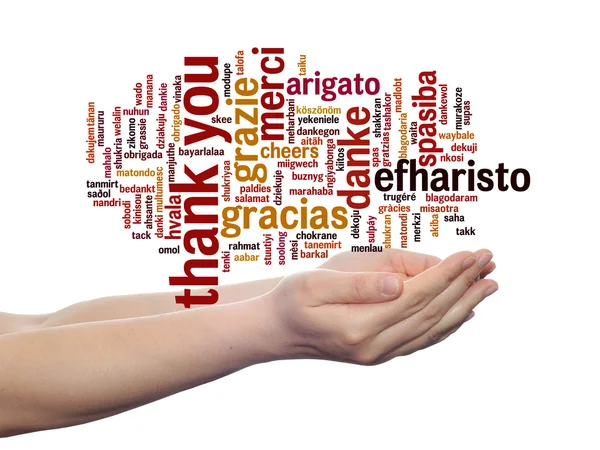 Terima kasih kata awan — Stok Foto © design36 #98199676