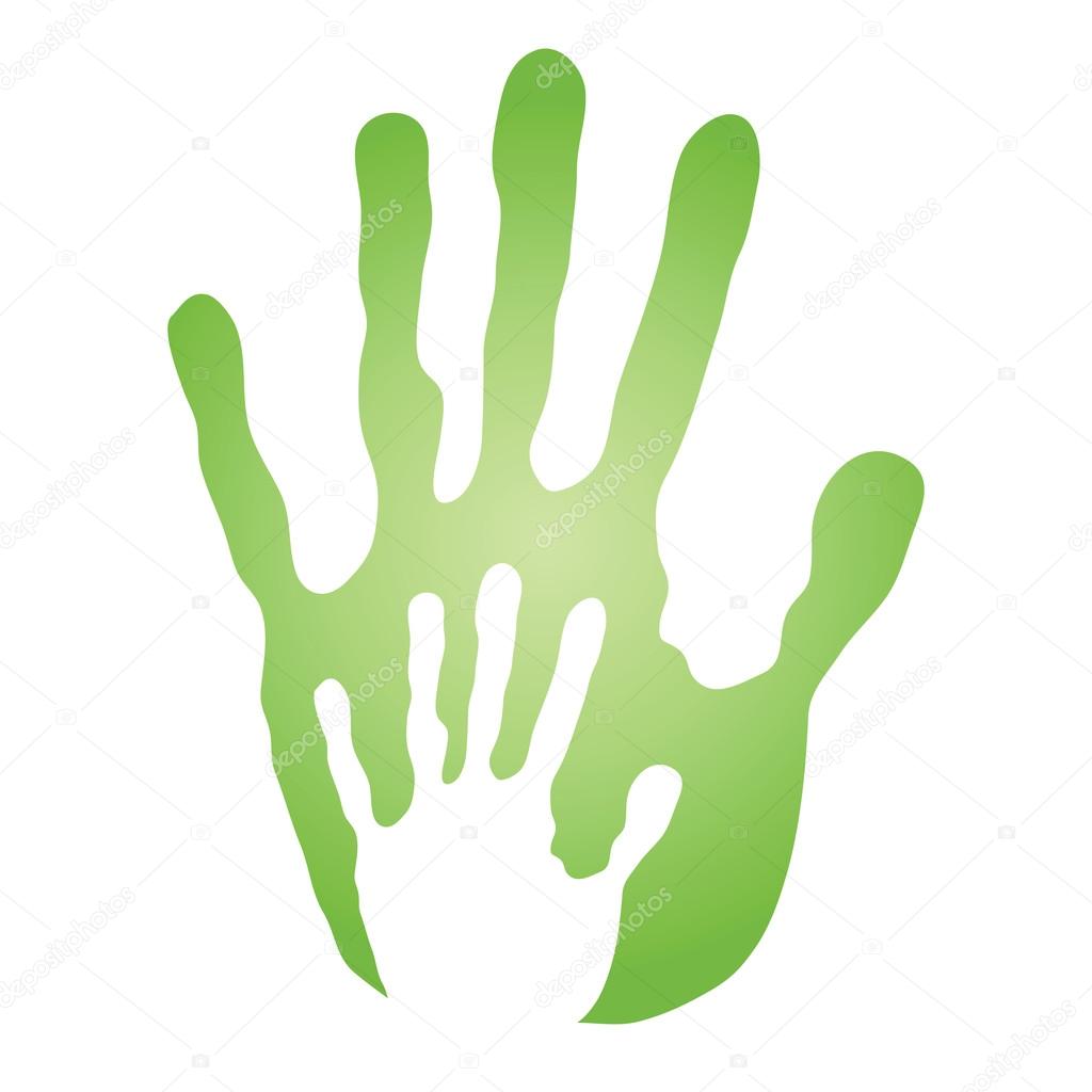 Mother and child green hands Stock Vector Image by ©design36 #103634286