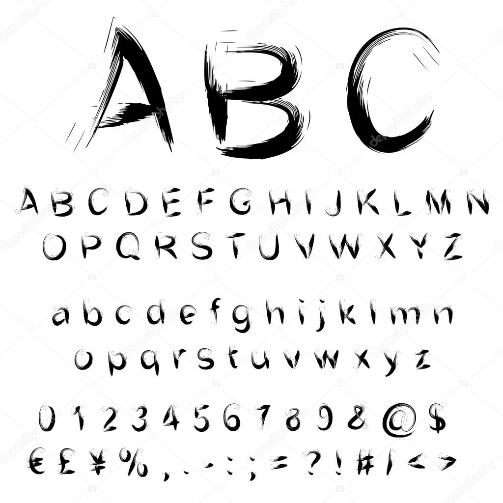 Black handwritten font — Stock Photo © design36 #105210962