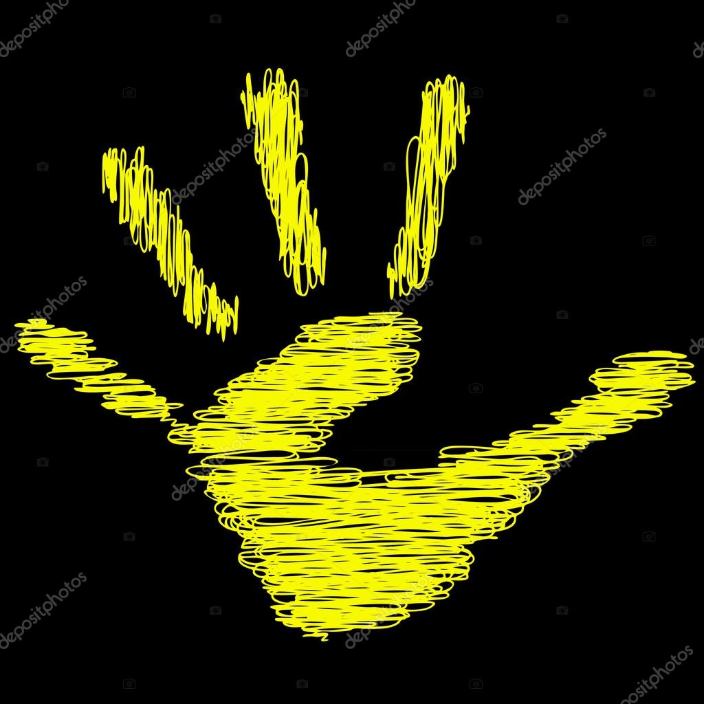 Drawing hand shape print — Stock Photo © design36 #105218476