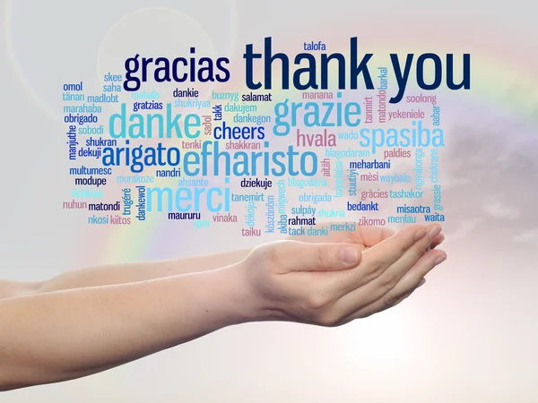 Terima kasih kata awan — Stok Foto © design36 #98199676