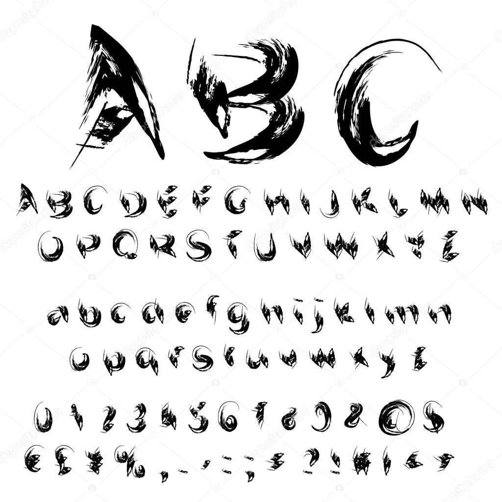 Handwritten, sketch paint font — Stock Photo © design36 #111770818