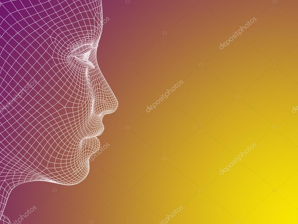 Wireframe young woman face Stock Photo by ©design36 123096346