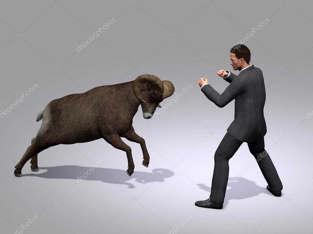 Man fighting with goat Stock Photo by ©design36 123106704