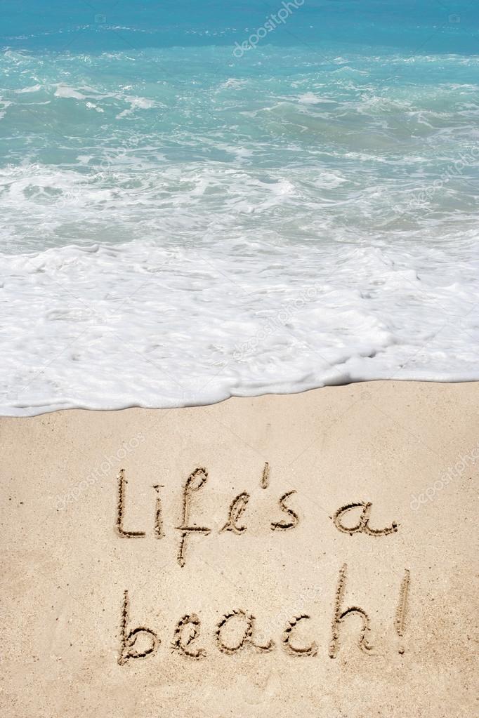 Handwritten life is a beach text ⬇ Stock Photo, Image by © design36 ...