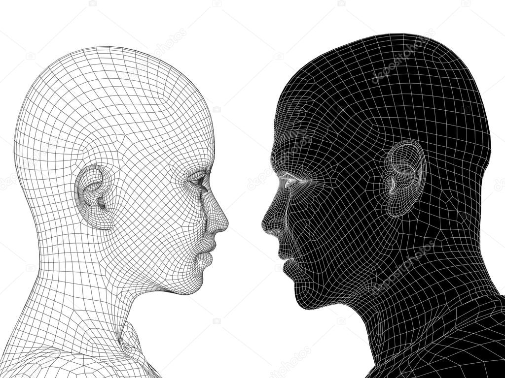Wireframe human male heads Stock Photo by ©design36 76347567