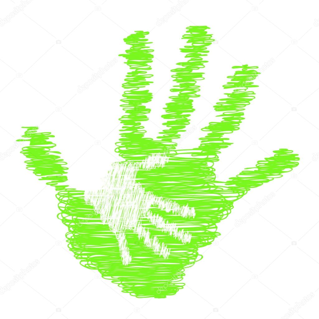 Green paint hands Stock Photo by ©design36 77441916
