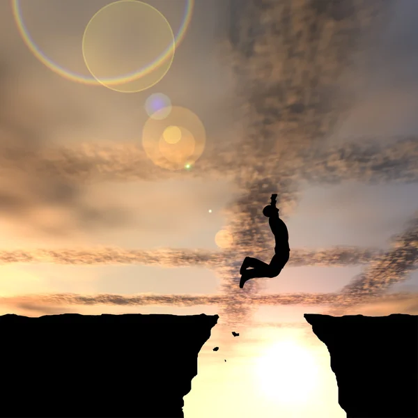 Businessman silhouette jumping — Stock Photo © design36 #126578138