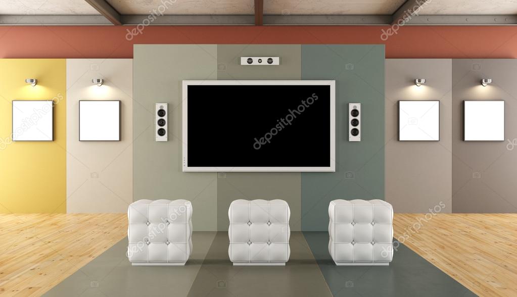 Modern museum with multimedia area — Stock Photo © archideaphoto #109065890