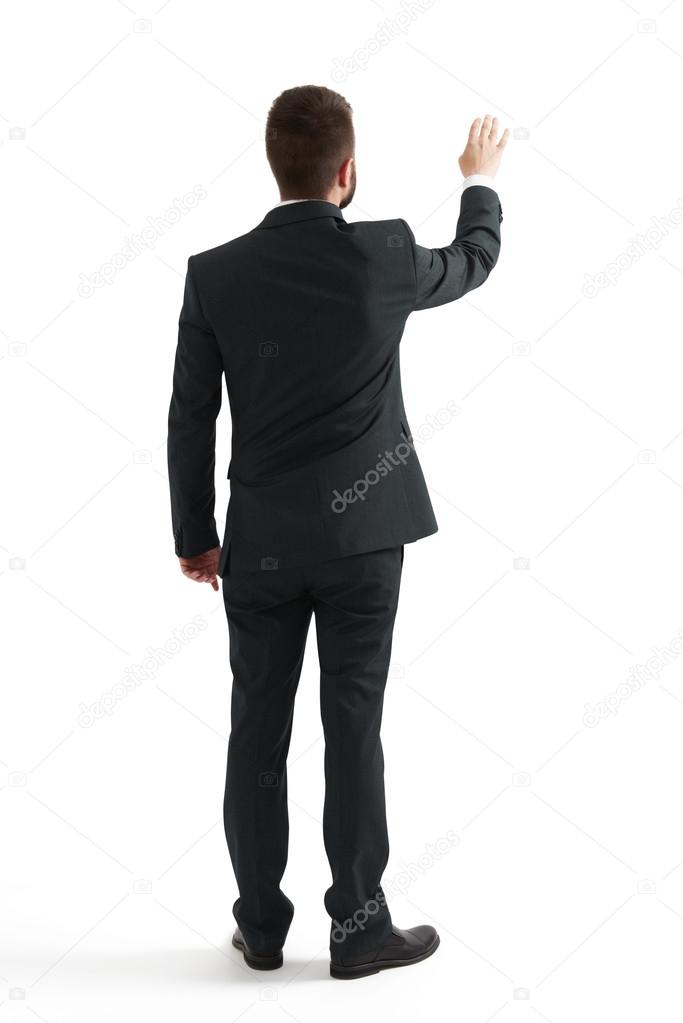 Man raising up his hand Stock Photo by ©konstantynov 78566490