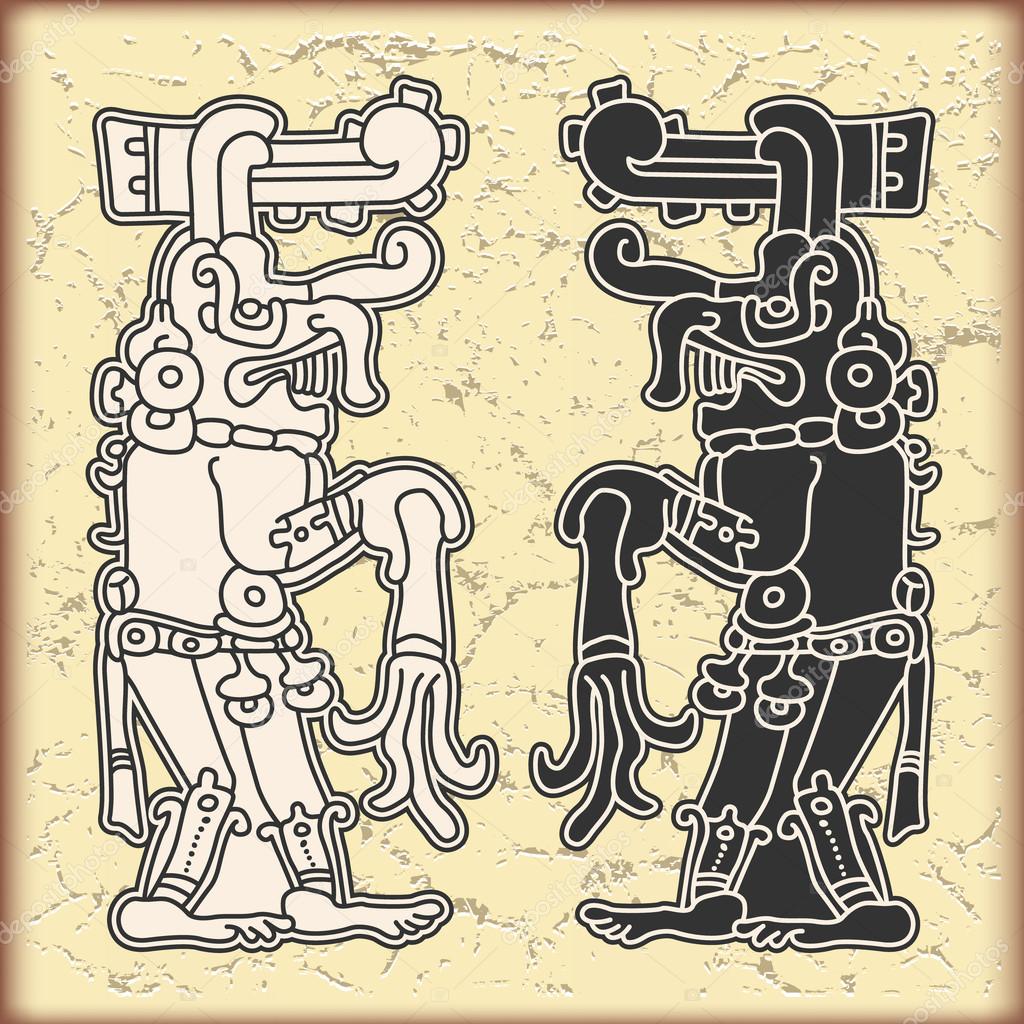 Adorno en estilo Maya Vector de stock por ©konahinab 90259008