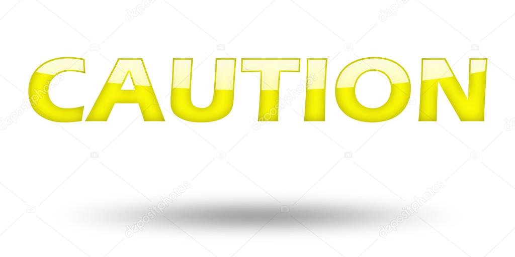 Text CAUTION with yellow letters and shadow. — Stock Photo © TpaBMa2 ...