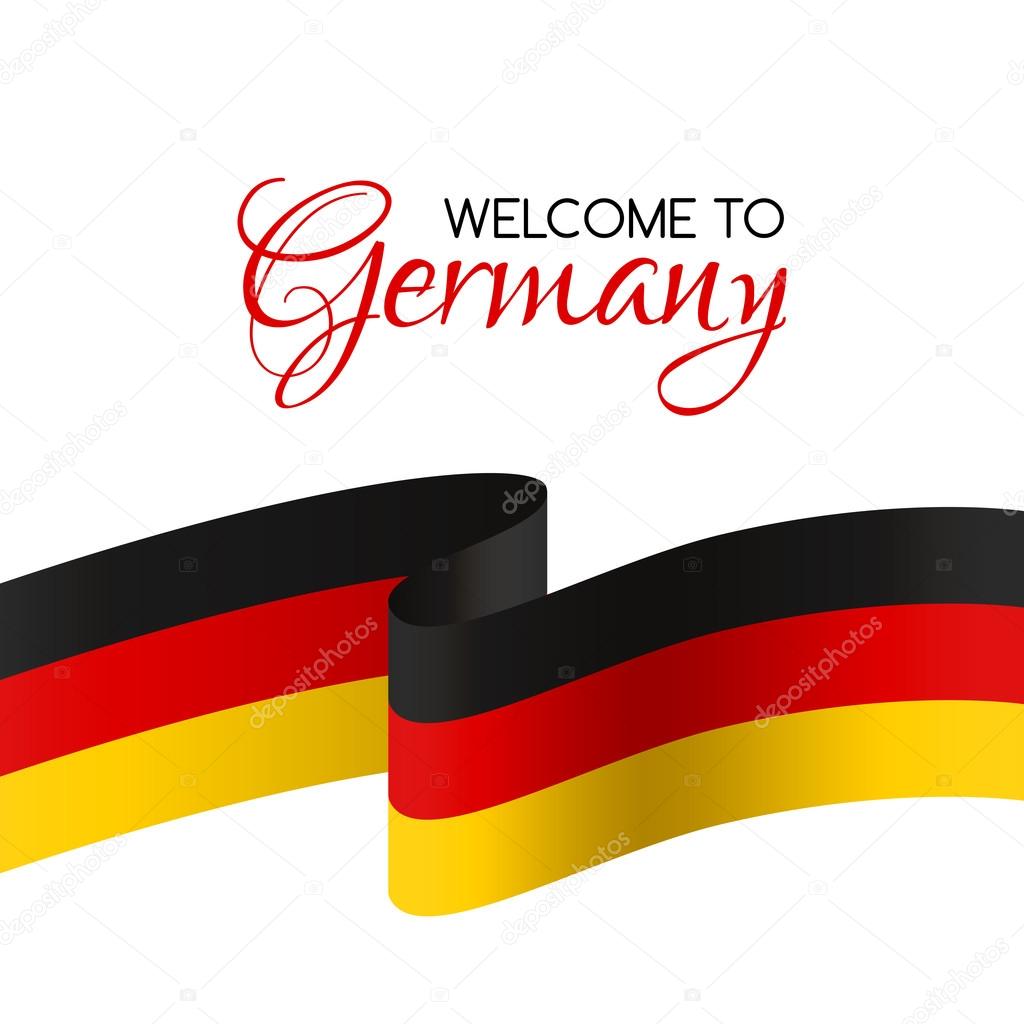 Welcome to Germany. Card with flag of Germany Stock Vector Image by ...