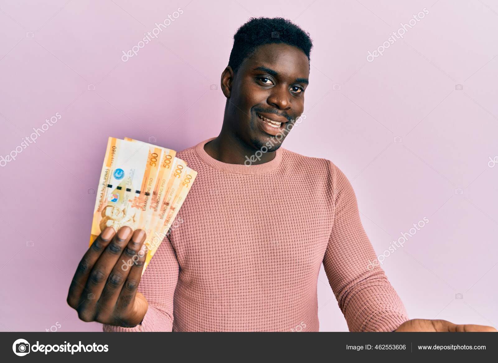 Black Man With Money In Hand