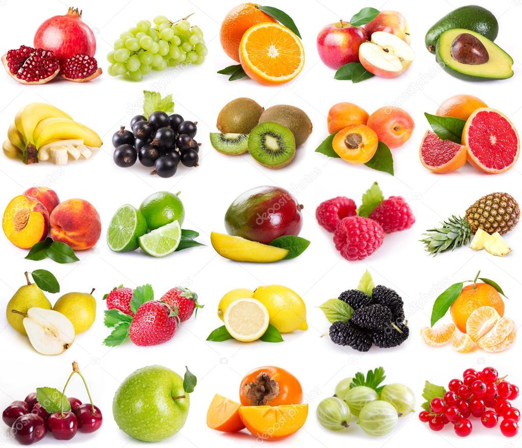 Collage de frutas en blanco: fotografía de stock © valery121283 ...