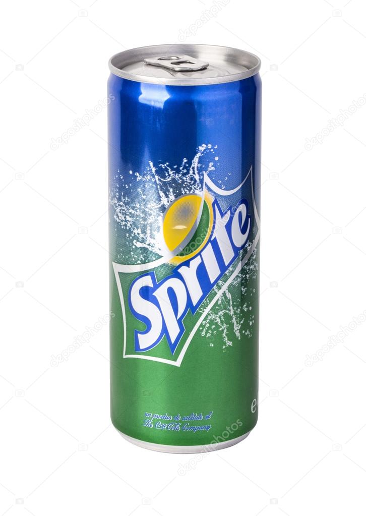 Sprite peut sur fond blanc . — Photo éditoriale © kornienkoalex #118281934