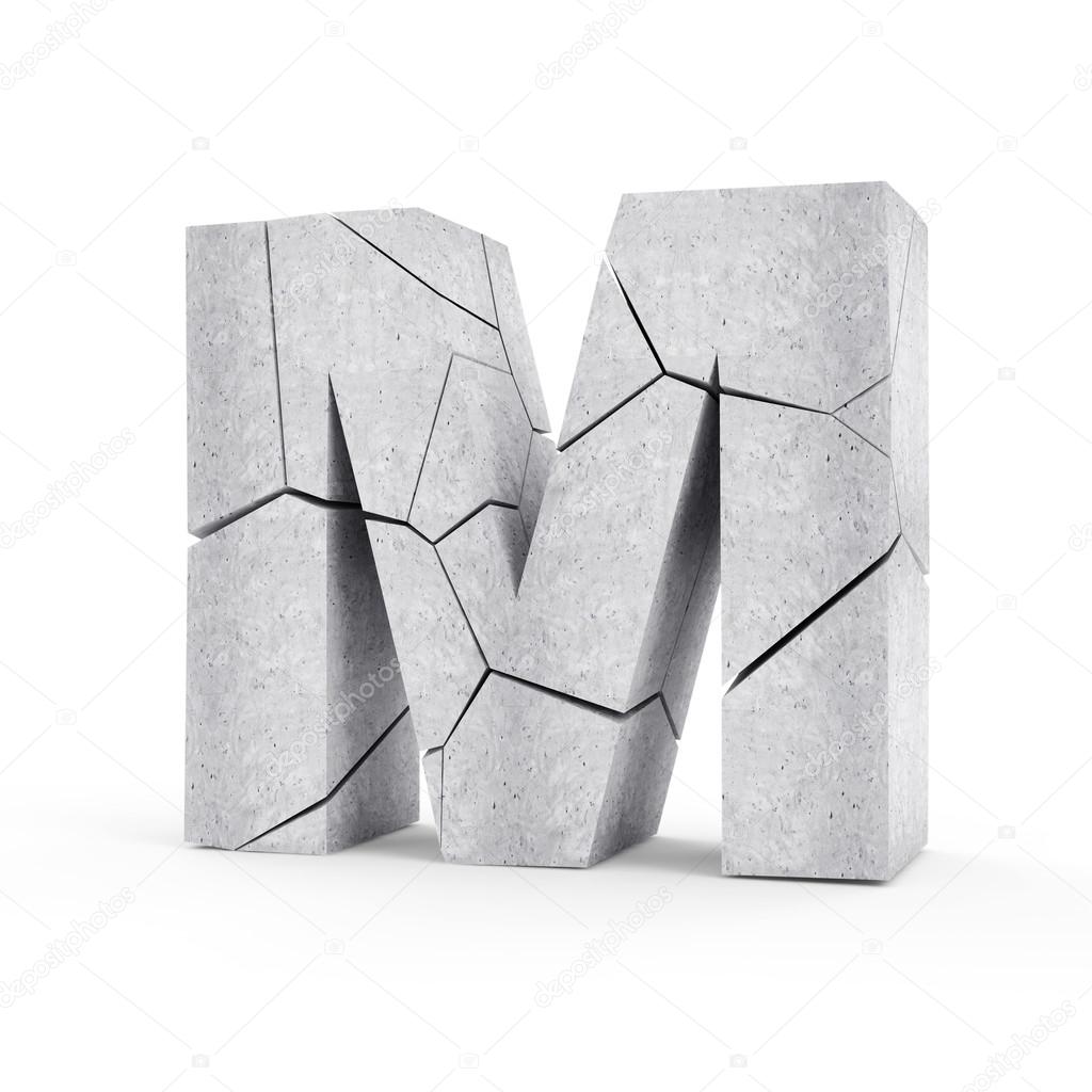 Broken Concrete Letter M — Stock Photo © ras-slava #55083037
