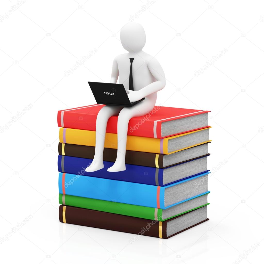 3d Man with Modern Laptop Stock Photo by ©ras-slava 71183499