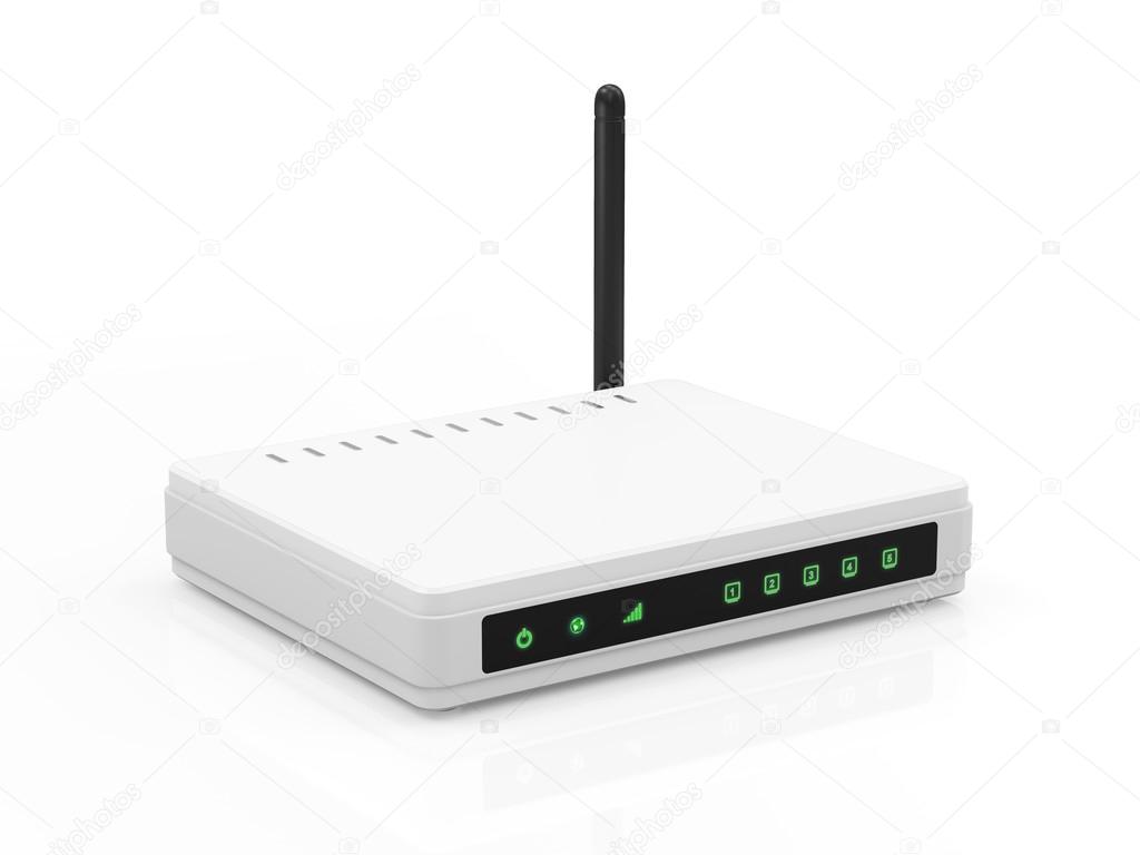 Router inalámbrico blanco moderno — Foto de stock #89661016 © ras-slava