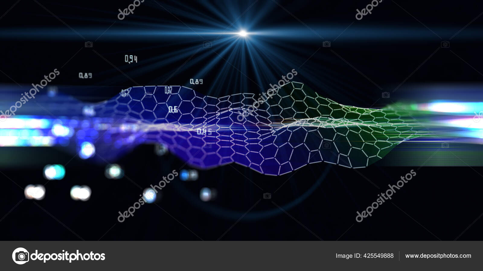 Abstract Hexagon Grid Background Blurred Lines Data Defocus Artificial ...