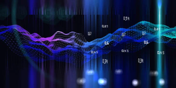 Big Data Abstract Visualization Wave Algorithm Analyze Data Defocus Blurred — Stock Photo ...